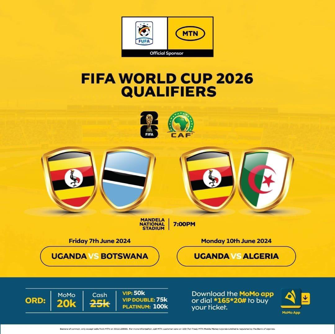 MTN gives away tickets to customers to watch Uganda Cranes vs Botswana